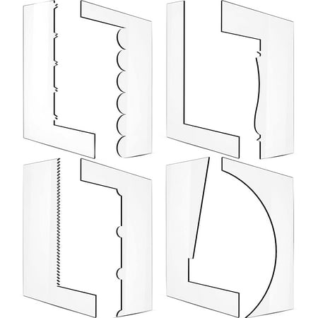 8 Pieces Sawtooth Cake Scraper Clear Acrylic Icing Smoother Contour ...