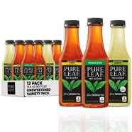 Lipton Pure Leaf Unsweetened Real Brewed Green Iced Tea, 18.5 fl oz, 12 ...