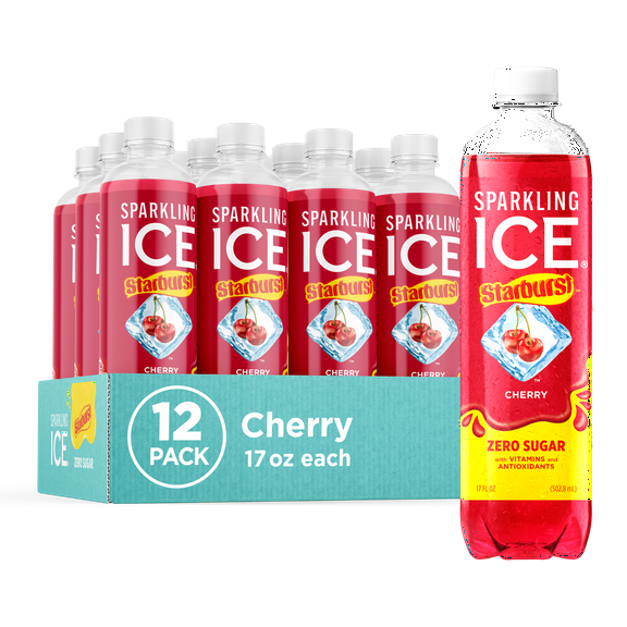 Sparkling Ice STARBURST Strawberry Sparkling Water, Zero Sugar ...