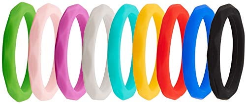 Silicone Wedding Rings,Blue Silicone Wedding Bands,Anniversary Rings ...