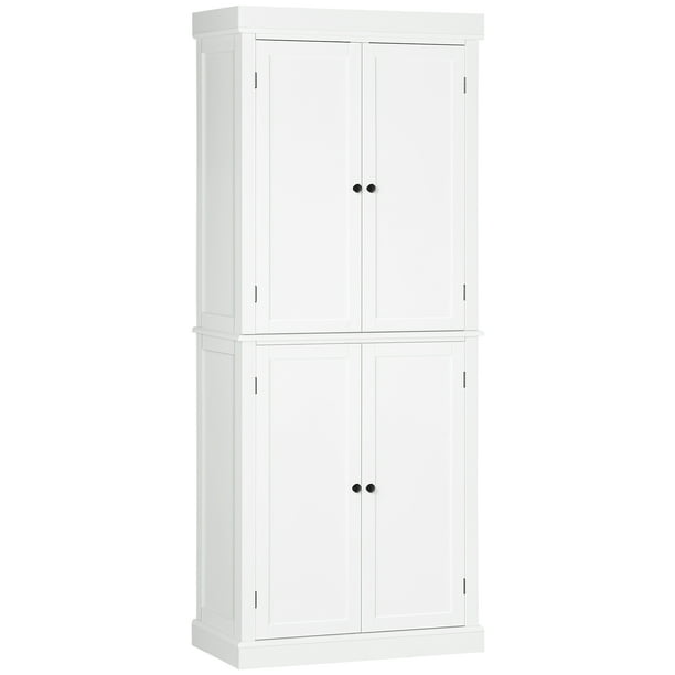 HOMCOM Freestanding 4 Door Kitchen Pantry Storage Cabinet with Shelves ...