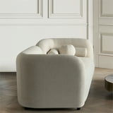 Bodur Modern Ivory Boucle Fabric Couch: Japandi Style & Luxury Feel ...