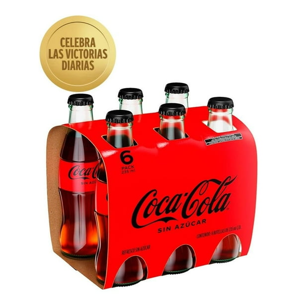Refresco Coca Cola Sin Azúcar 6 botellas con 235 ml c/u | Bodega ...
