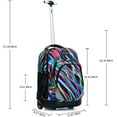Tilami Colorful Stripes 18 inch Rolling Backpack with Matching Lunch ...