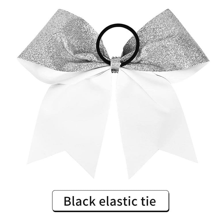 Rhinestone Silver Cheer Bows
