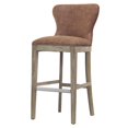 New Pacific Direct Dorsey 30.5" Faux Leather Bar Stool in Brown/Nubuck ...