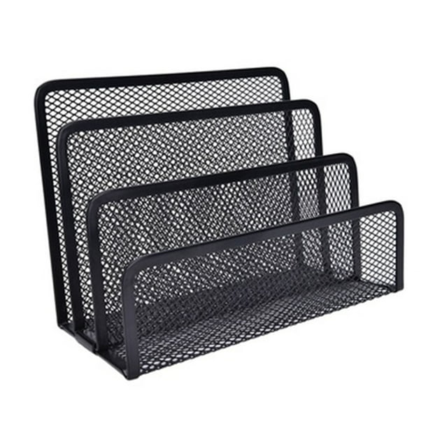huntermoon Home Storage Racks Black Mesh Letter Paper File Storage Rack ...