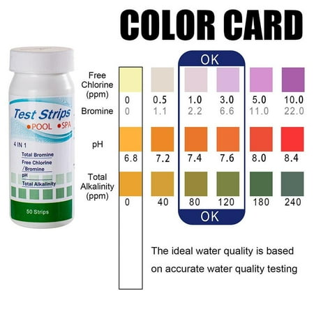 50PCS/Bottle Pool and Spa Water Test Test Paper Test Paper Water Test ...