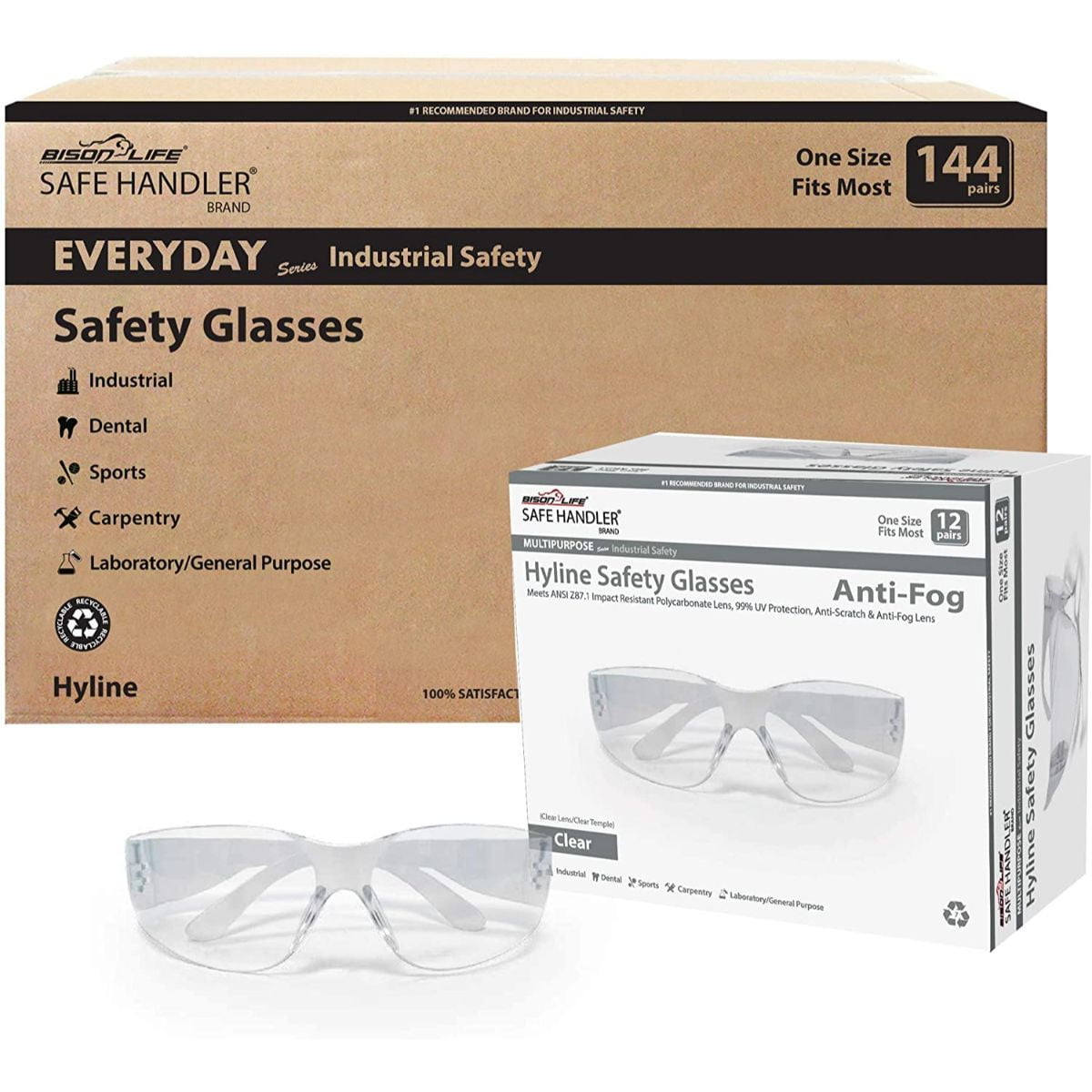 Safe Handler Hyline Clear Lens Clear Temple Safety Glasses For Men