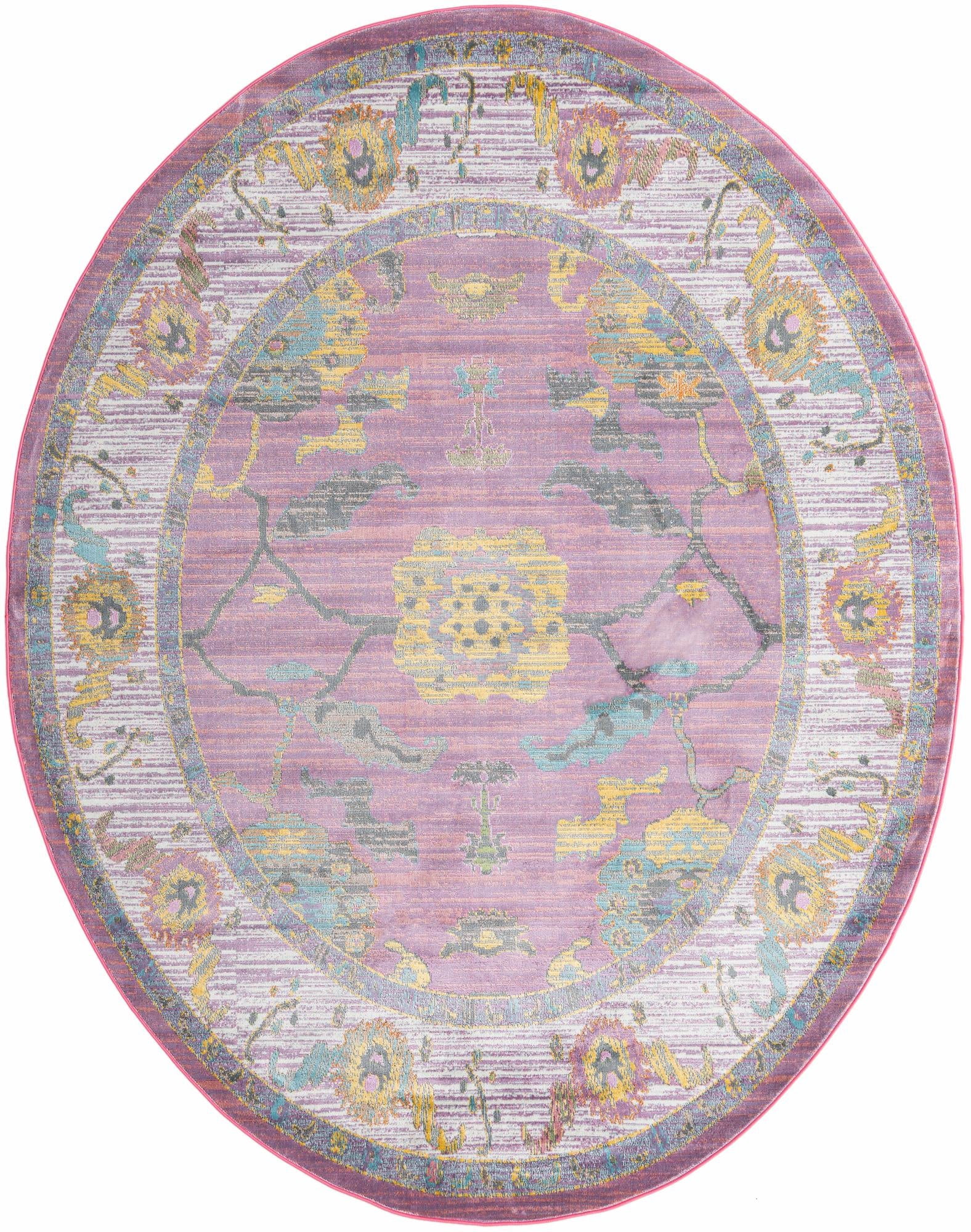 Rugs.com Paragon Collection Rug – 8' x 10' Oval Pink Medium-Pile Rug ...