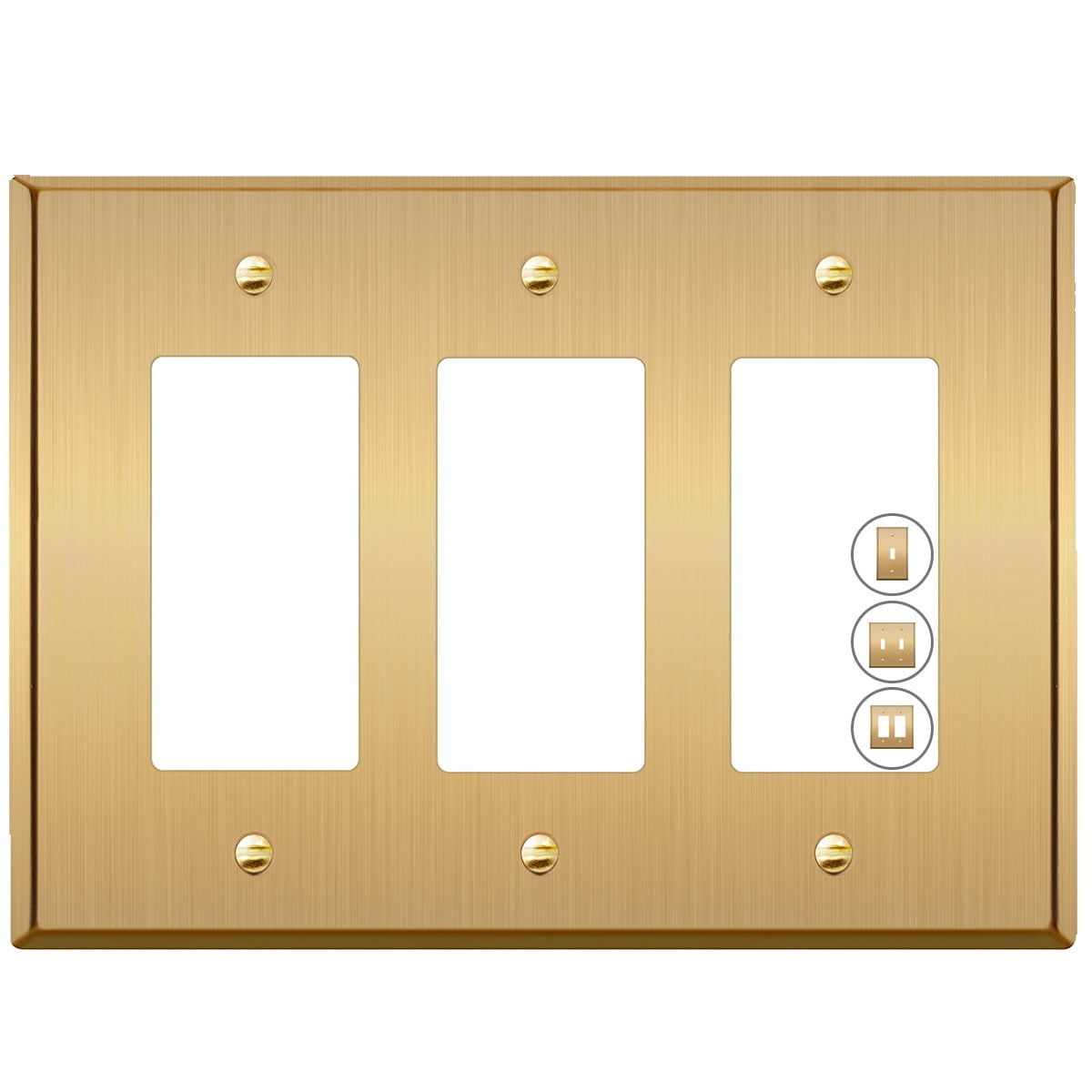 Rio Salto Metal Gold Triple Light Switch Wall Plate or Outlet Cover ...