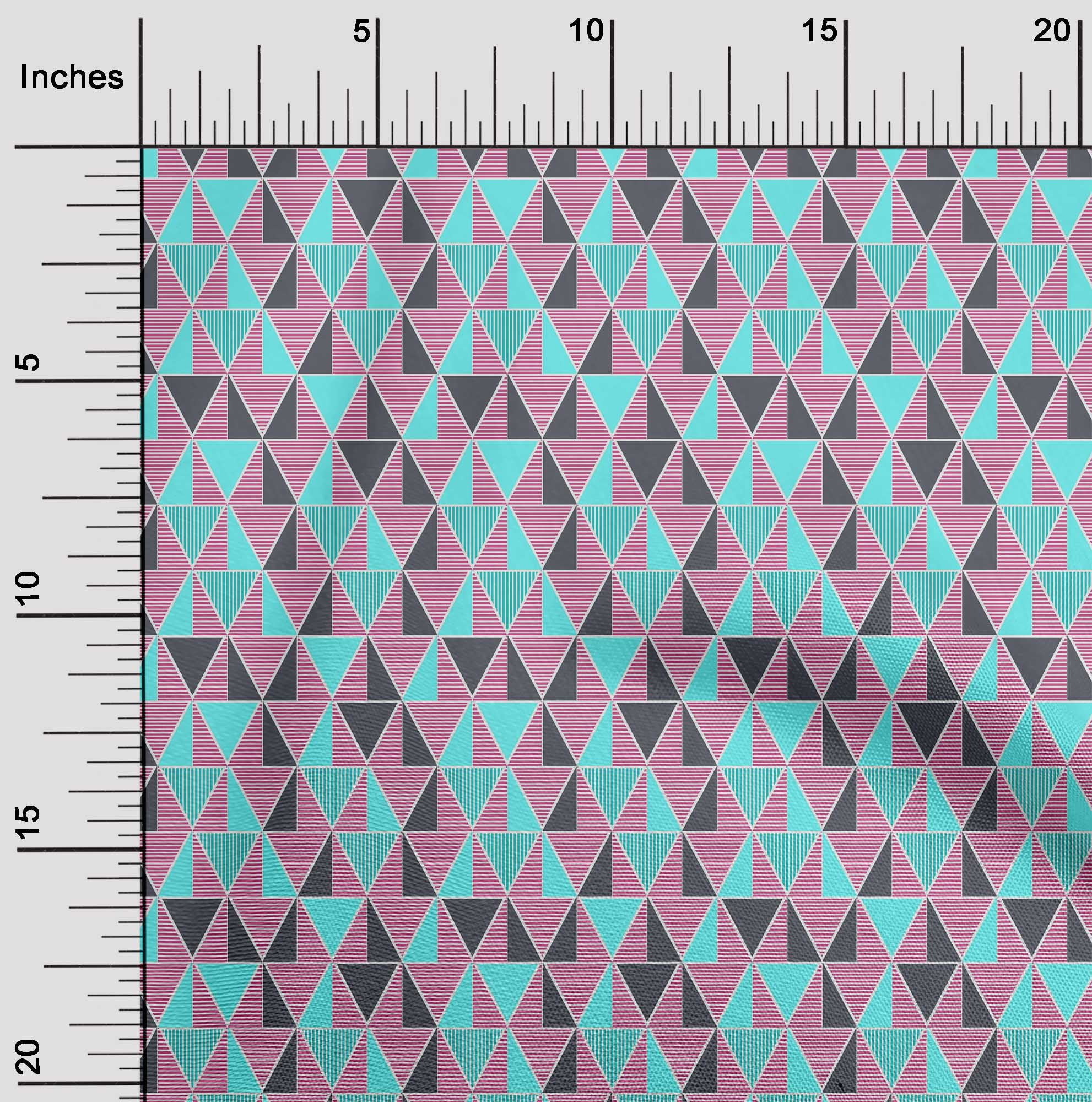 oneOone Cotton Poplin Fabric Triangle Geometric Print Fabric By The ...