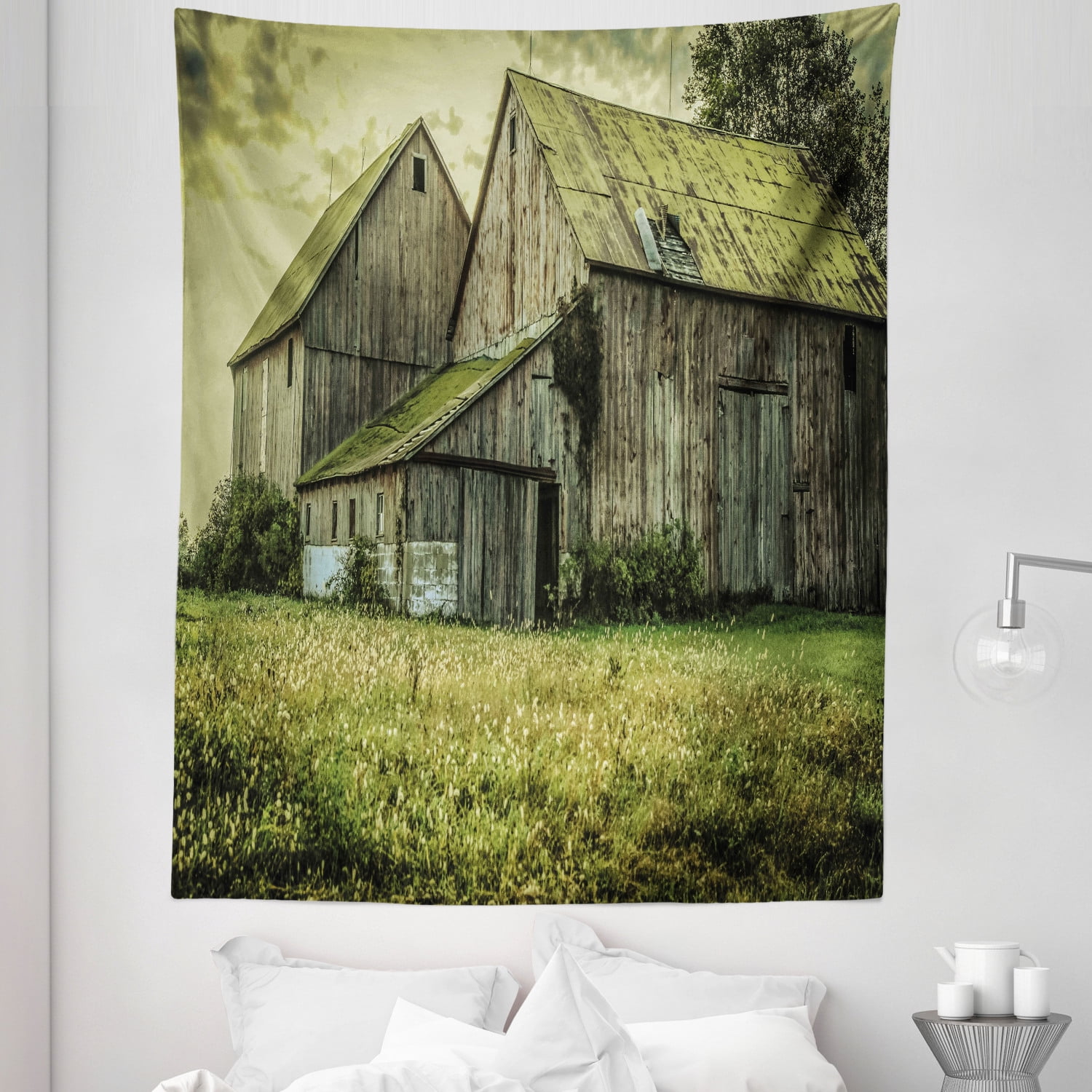 Colorful Tapestry, Farmer Field Barn Warehouse Midwest American Style ...