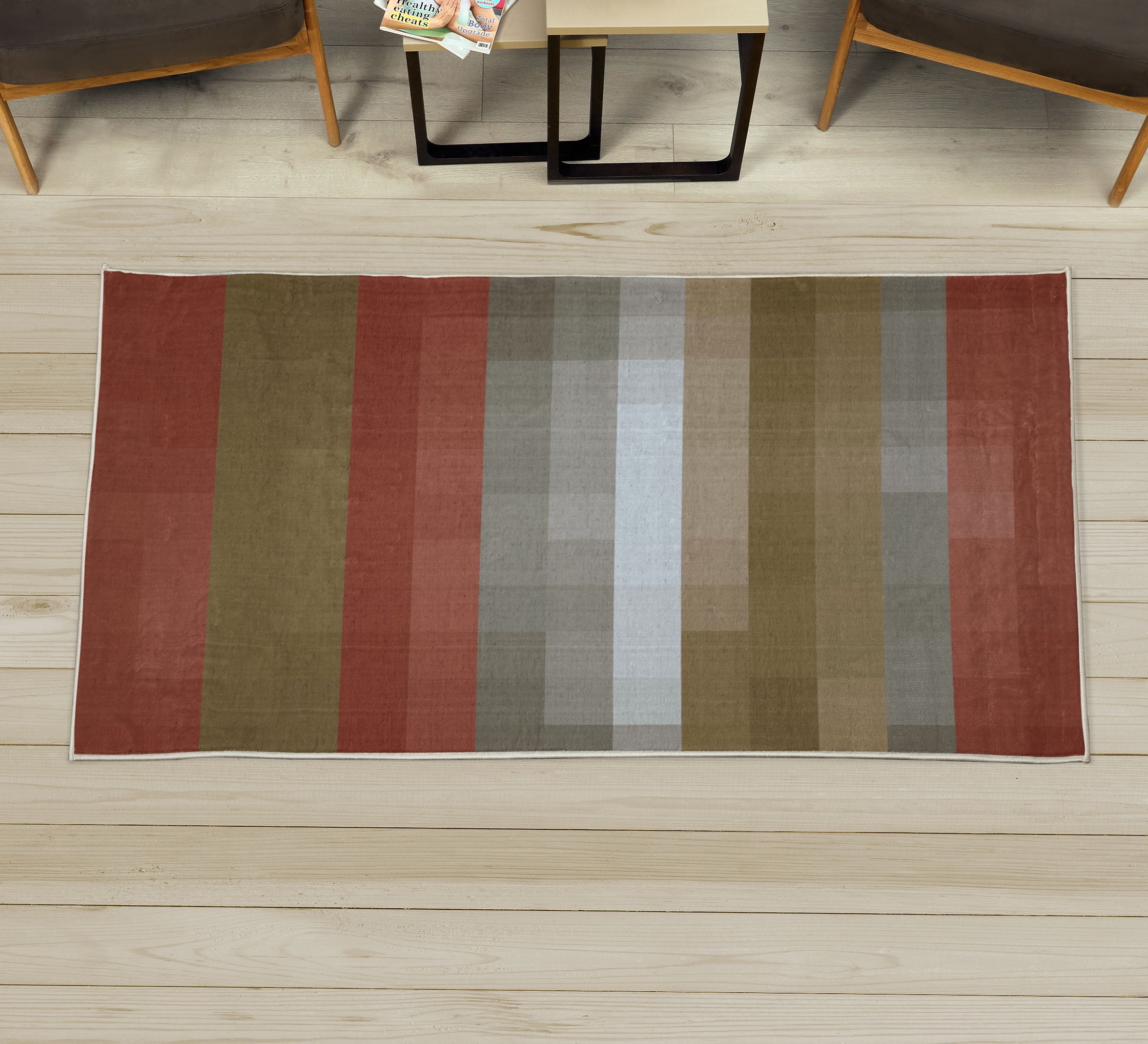 Palette Decorative Rug, Abstract Vortex Swirls and Shapes Pattern ...