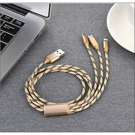 Multi Charging Cable by Merlin | 3 in 1 Premium Nylon Braided Multiple ...