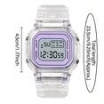Clear Square Case Digital LED Watch, Multi-Function Retro Transparent ...