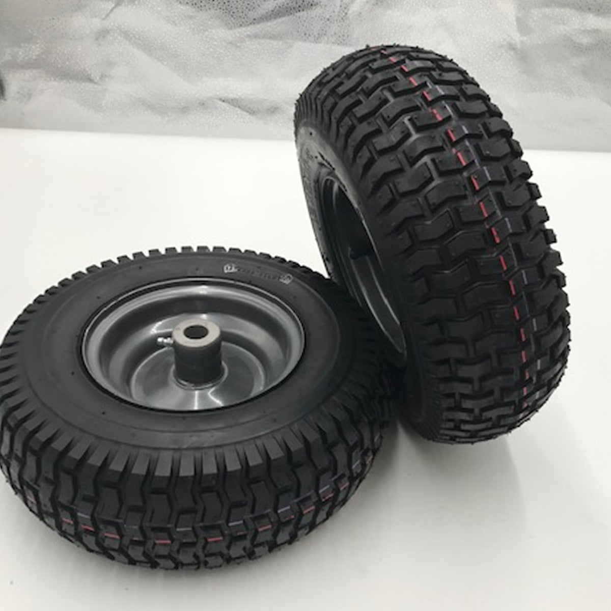 SET of 2 - 13x5.00-6 Dark Gray Turf Tread Lawn Mower Wheel Assembly ...