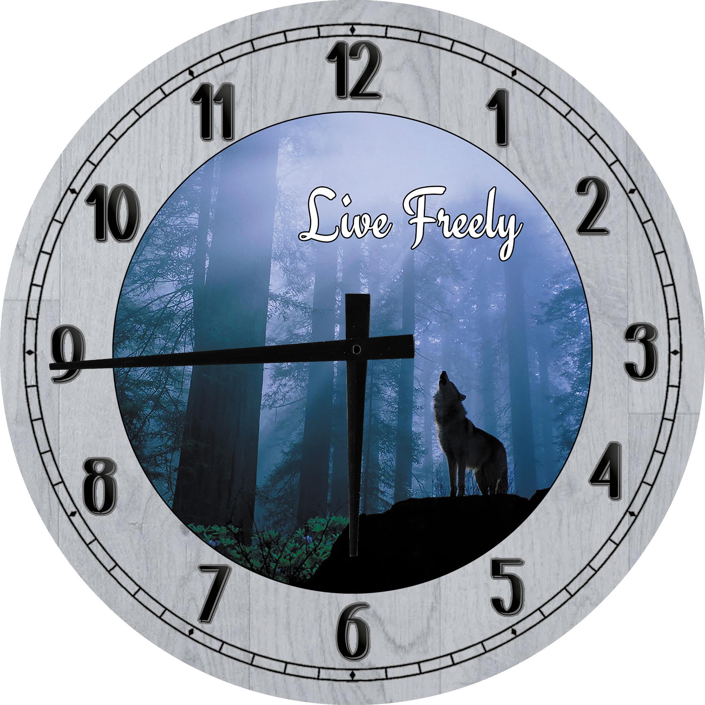 Wall clock WOLF Eye's WALL CLOCK Custom Made Home Décor Home & Living ...