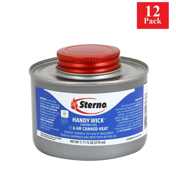 Sterno Handy Wick Canned Heat, 6-Hour Burn, 12-Pack, Chafing Fuel for ...