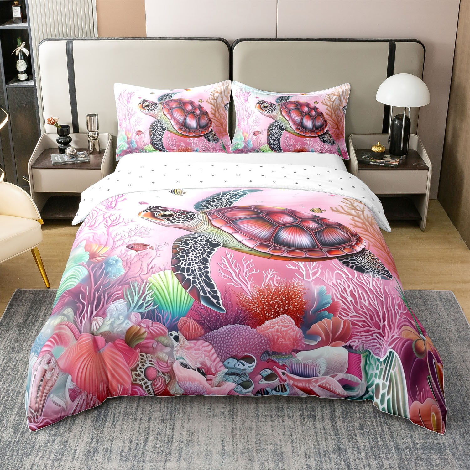 Click here for Erosebridal Pink Sealife 100 Cotton Comforter Cove... prices