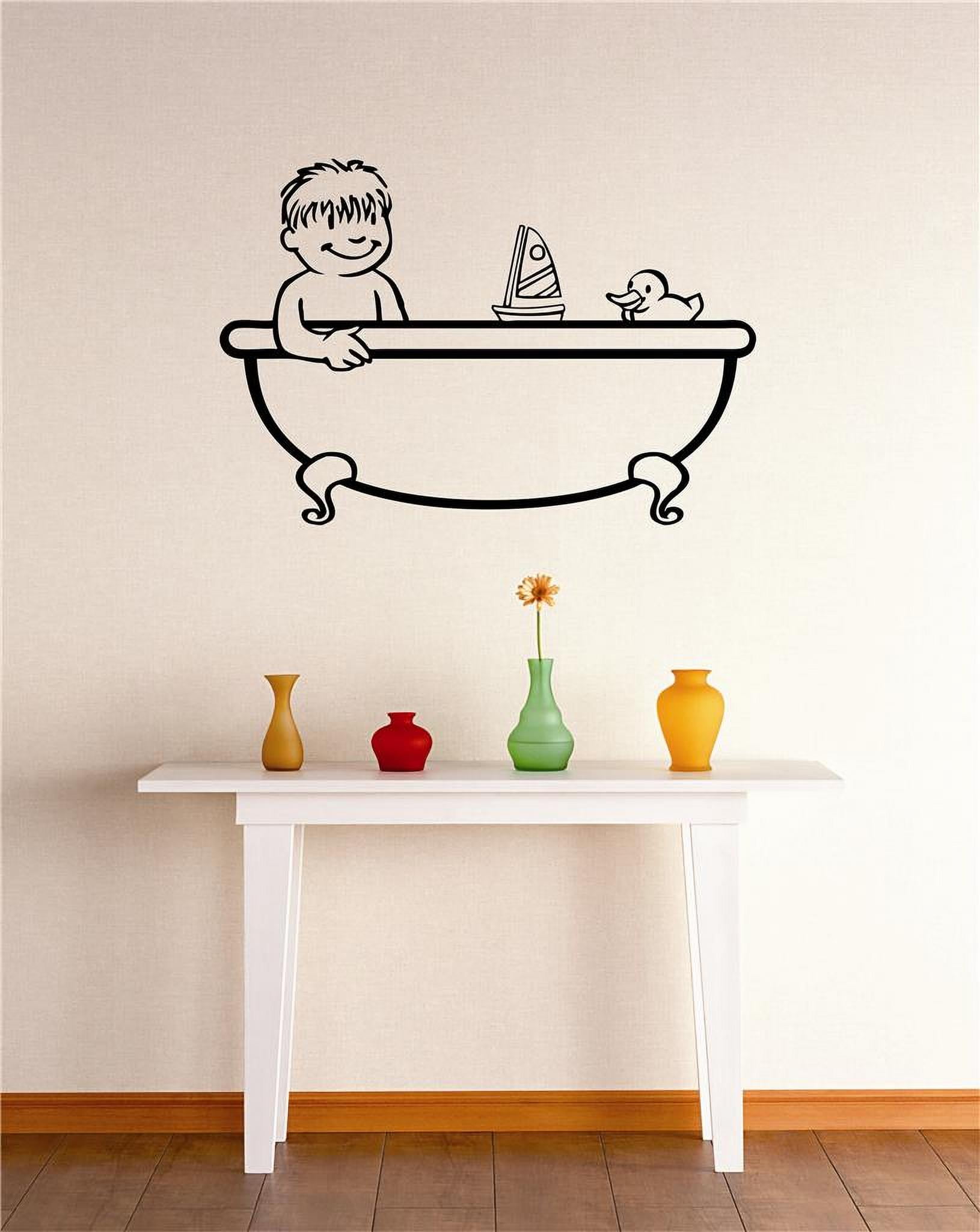 Custom Wall Decal Vinyl Sticker : Bath Tub Bathroom Sign Quote Peel ...