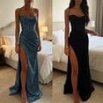 Aellinatey Backless Long Dress Breathable Fabric Side Slit Dress For ...