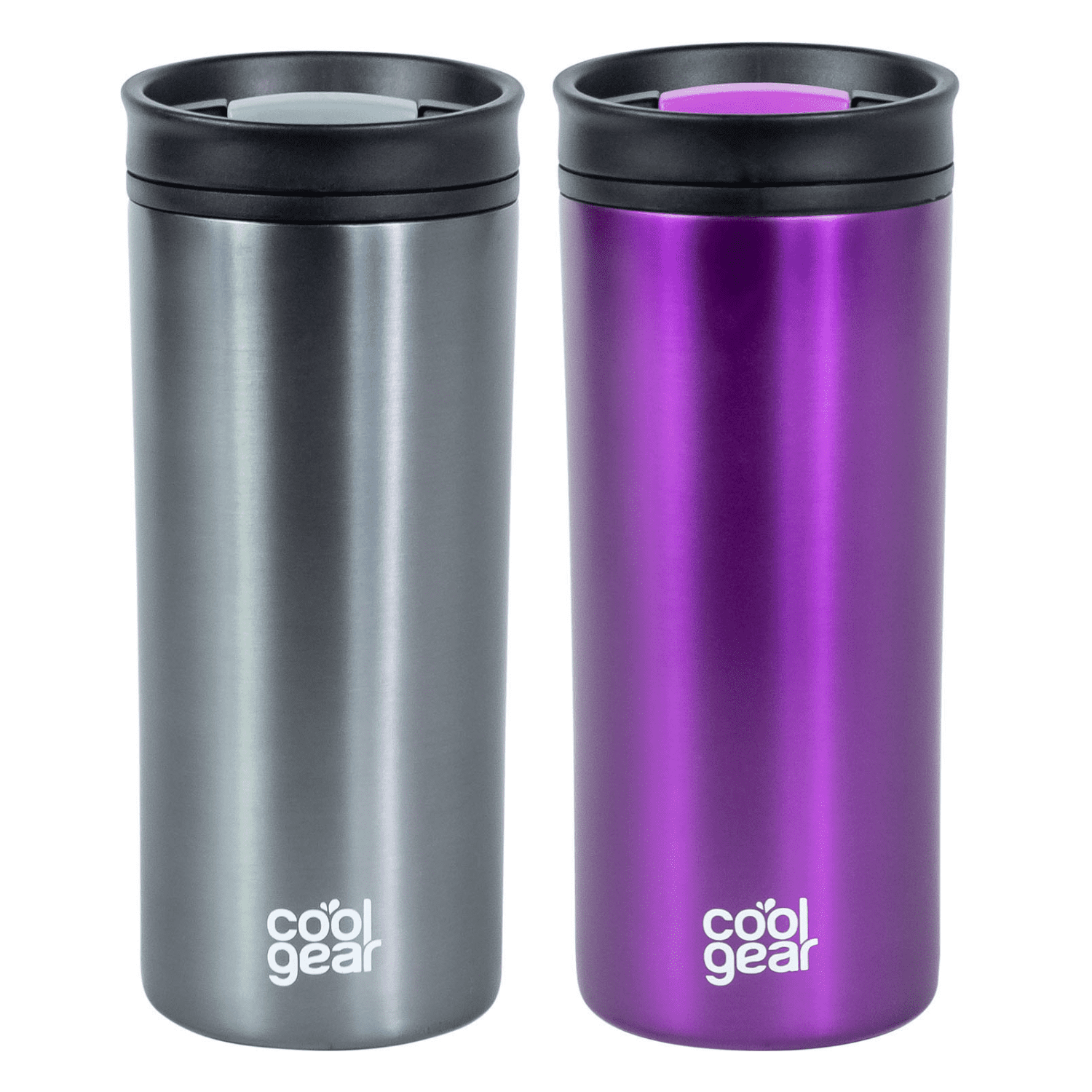 2 Pack COOL GEAR 16 oz Amelia Coffee Travel Mug with Spill Resistant ...