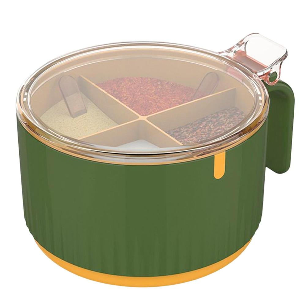 4 Grid Seasoning Box | Seasoning Bottle with Handle and Spoons ...