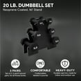 BalanceFrom Fitness 20 Pound Neoprene Coated Dumbbell Set with Stand ...