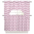 Abstract Waves Swag Curtains Valance and Tier Set, Stripes Pink Water ...