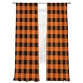Halloween Theme Buffalo Checkered Sheer Curtains 2 Panels Set Orange ...