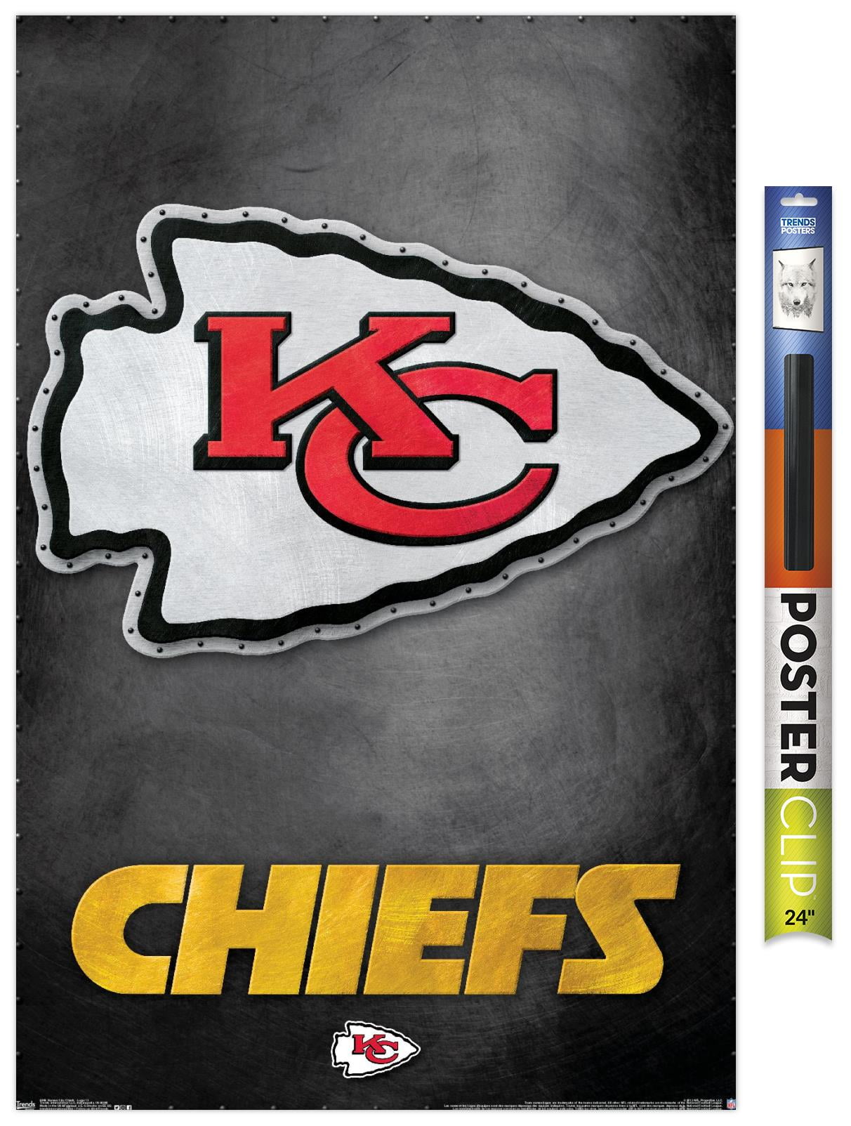 NFL Kansas City Chiefs - Logo Premium Poster and Poster Clip Bundle ...
