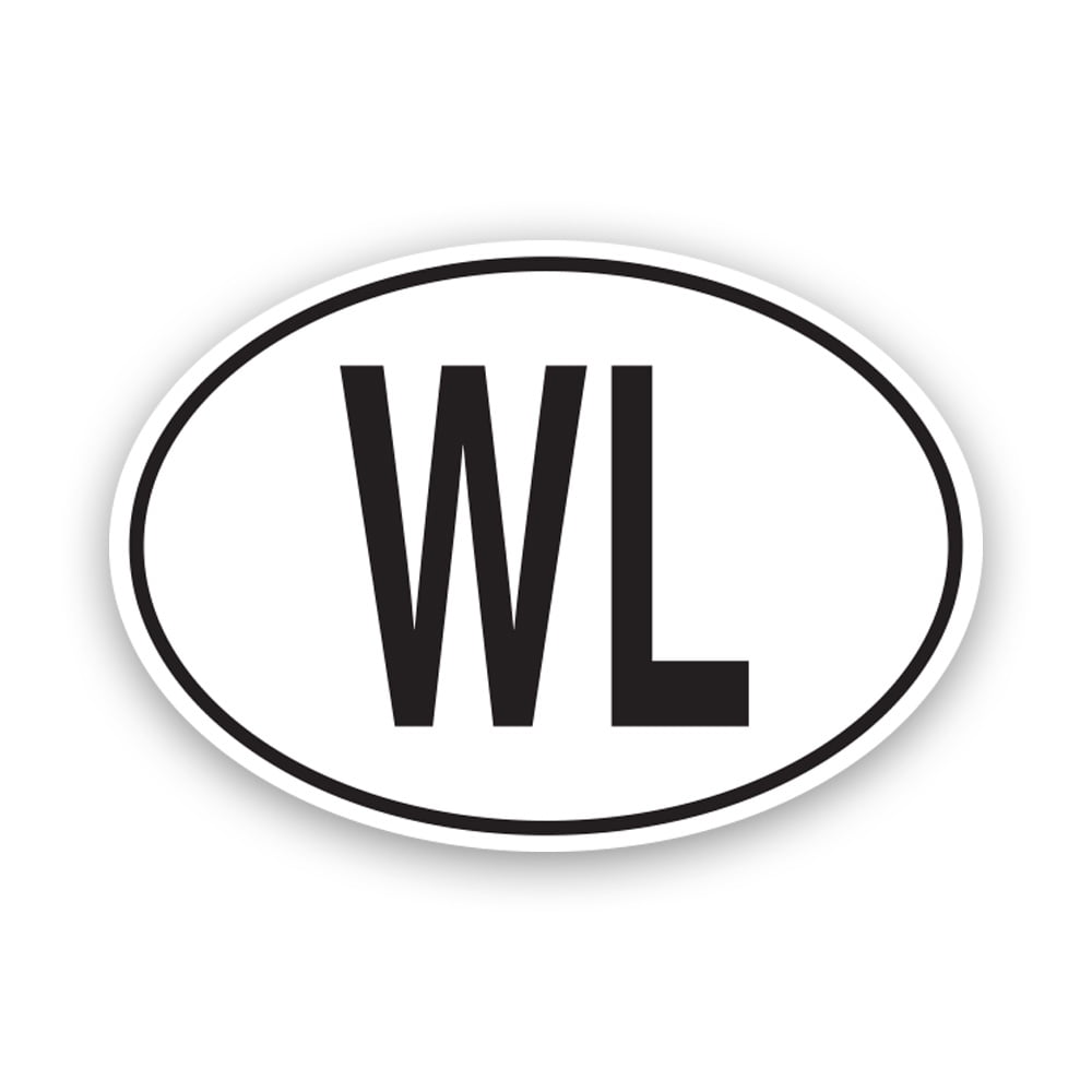 WL Saint Lucia Country Code Oval Sticker Decal - Self Adhesive Vinyl ...