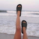 "CUSHIONAIRE Women's Feather Slide Sandals, Waterproof, 1.75"" Platform ...