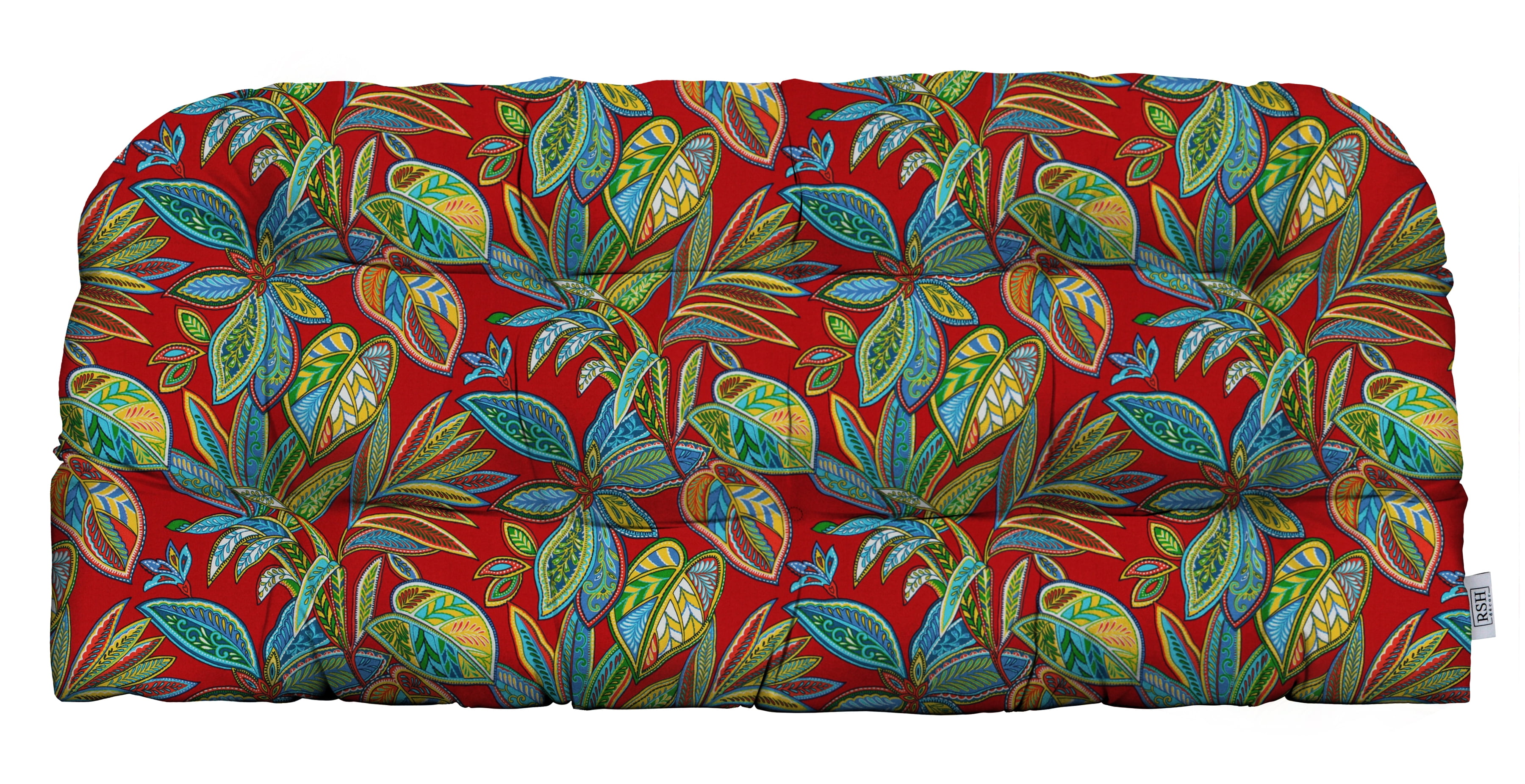 RSH Décor Indoor Outdoor Single Tufted Wicker Loveseat Cushion, Large ...