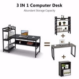 TribeSigns 60 inch Computer Desk with 4-Tier Shelves, Modern Large ...