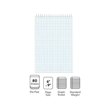 Staples Composition Notebook 7.5" x 9.75" Graph Ruled 80 Sheets Blue ...