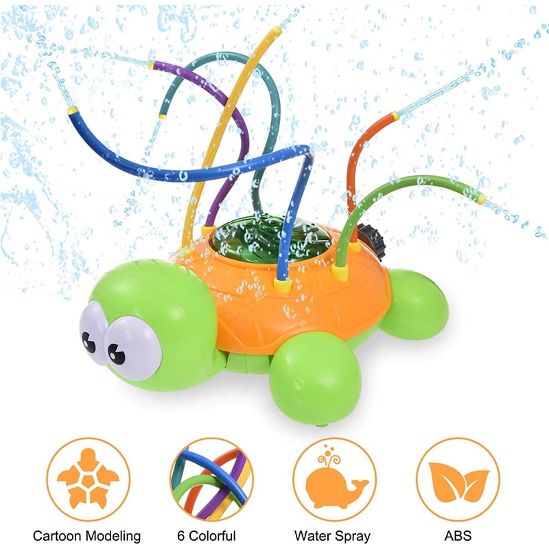 Kids Spinning Splash Tortoise Sprinkler Toy, Outdoor Play Backyard ...