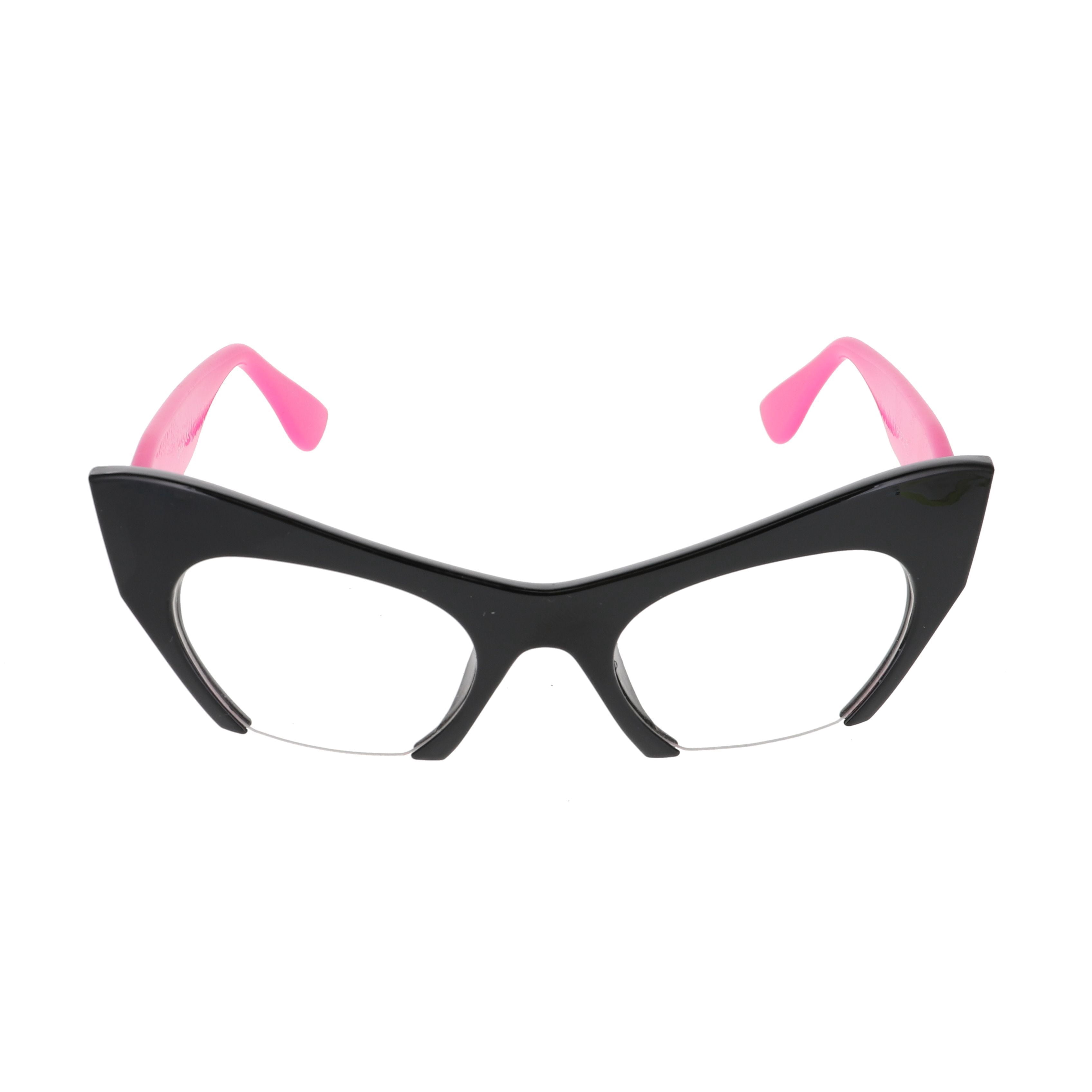 Semi Rimless Women Retro Cat Eye Razor Style Clear Lens EYEGLASSES ...