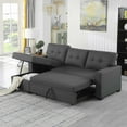 Aukfa 83" Sofa Bed, Sleeper Sofa, Pull Out Bed w/ Storage Chaise for ...