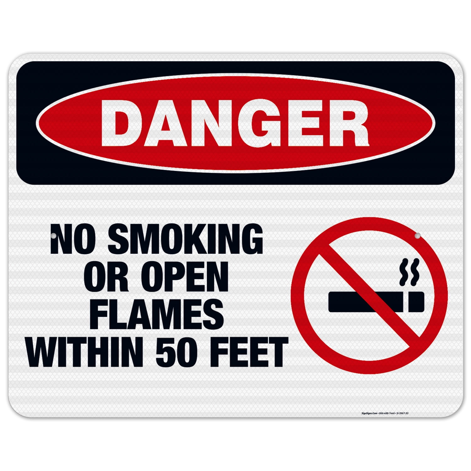 Danger No Smoking Or Open Flames Within 50 Feet Sign, OSHA Danger Sign ...