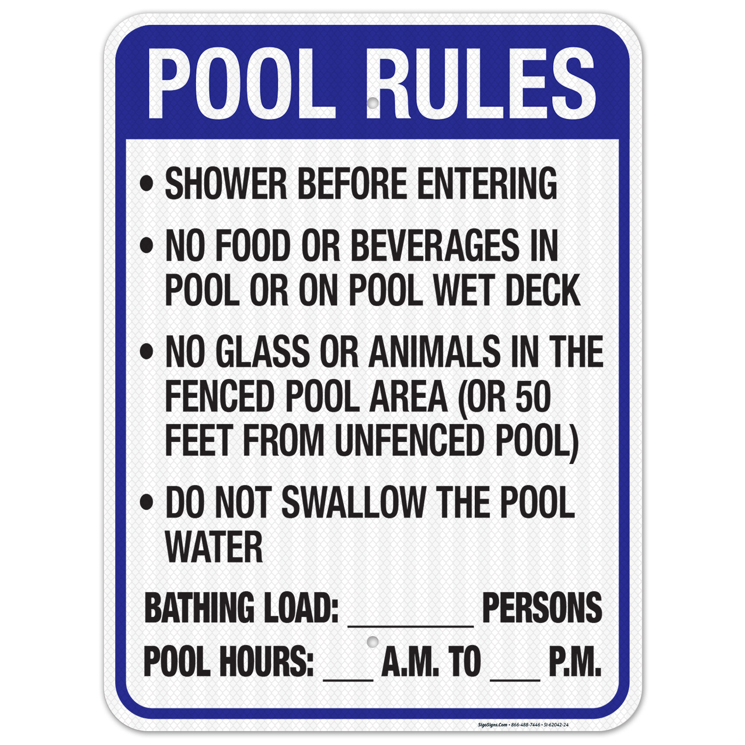 Florida Pool Rules Sign, Complies With State Of Florida Pool Safety ...