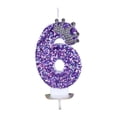 Purple Glitter Number Birthday Candles 0-9 Complete Digits Sparkling ...