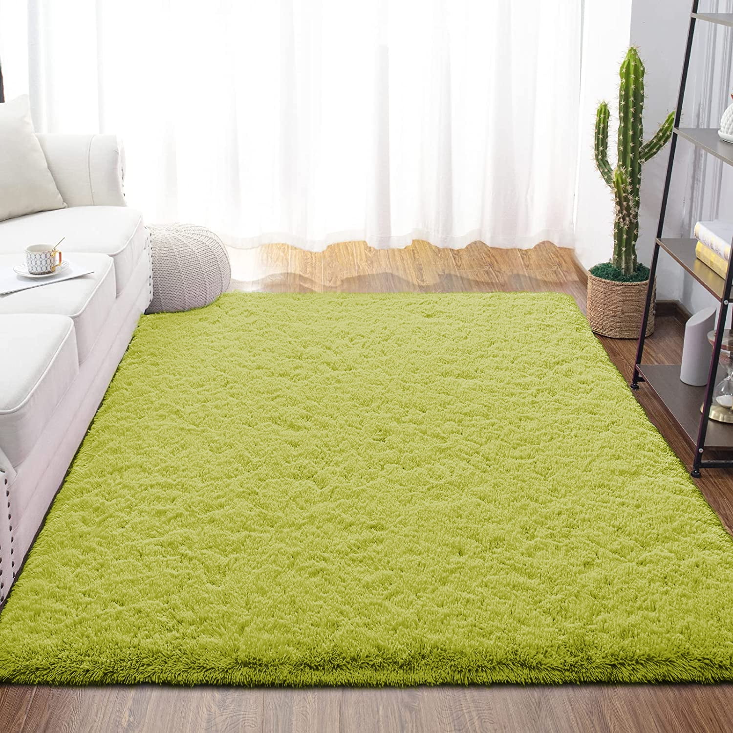 Dwelke Fluffy Shag Area Rugs Soft Fuzzy Shaggy Rugs for Girls Bedroom ...