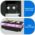 Uforic LED Coffee Table, Modern Center Tables with Storage for Living ...