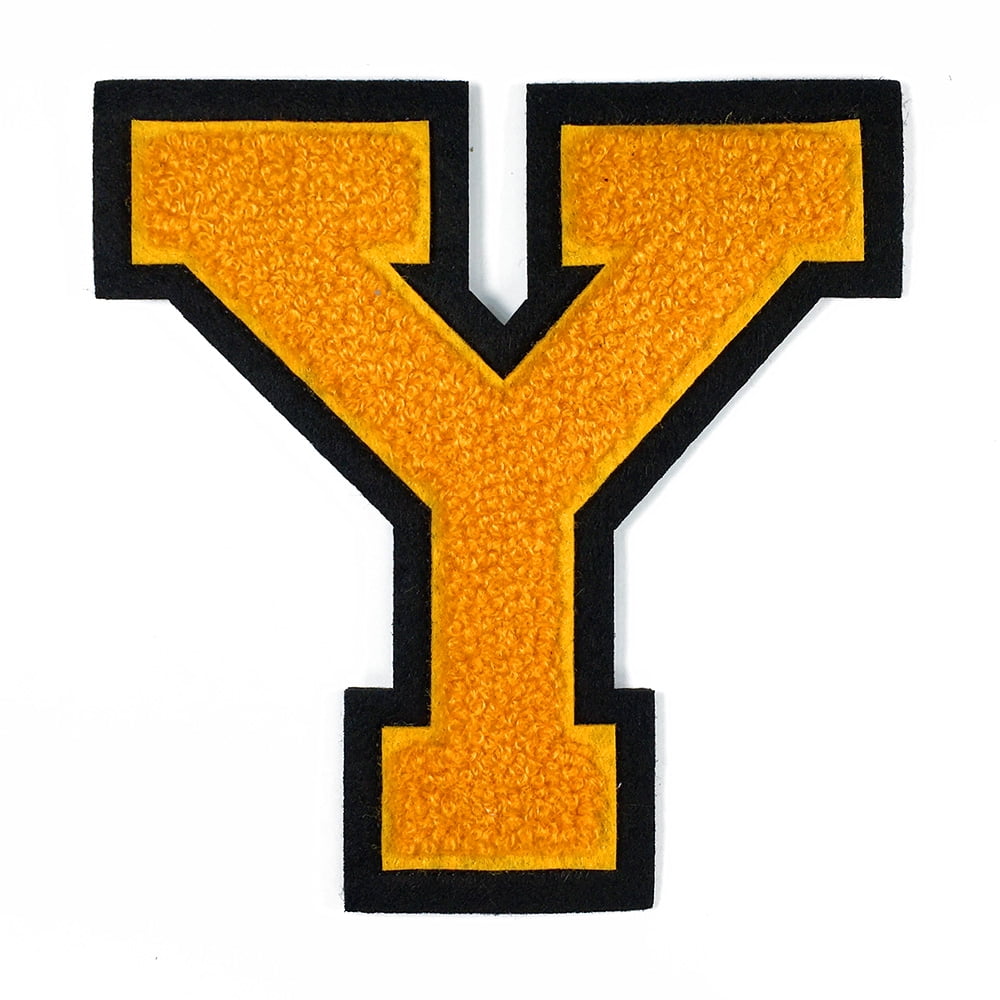 Chenille Stitch Varsity Iron-On Patch by pc, 4-1/2", Golden Yellow ...