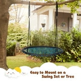 Costway 40'' Spider Web Tree Swing Set w/ Adjustable Hanging Ropes Kids ...