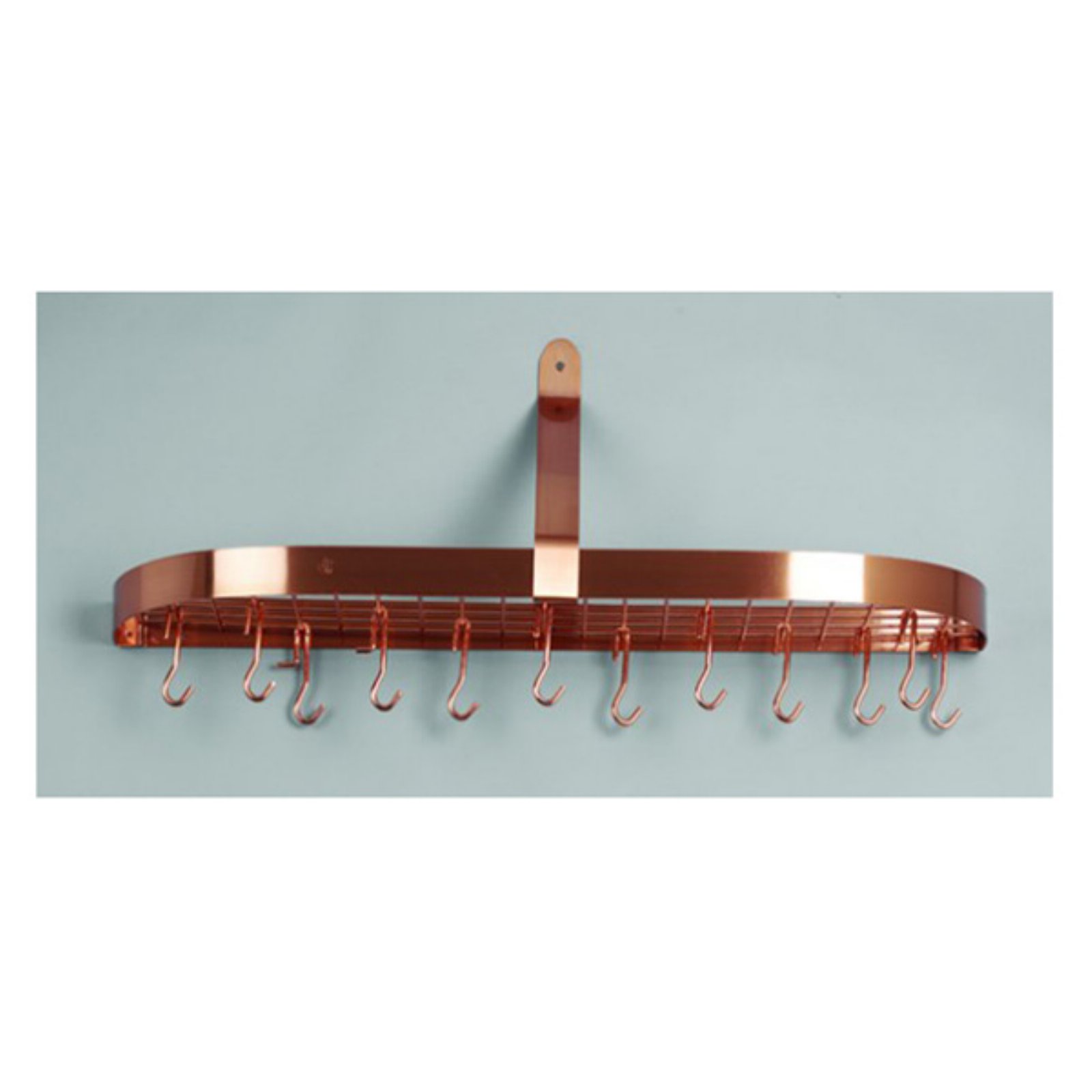 Satin Copper Wall-Mount Pot Rack with Grid & 12 Hooks - Walmart.com