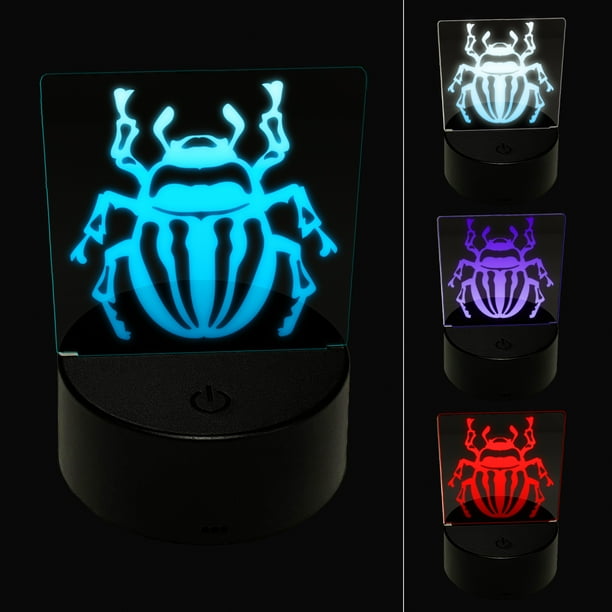Round Striped Potato Beetle Bug Insect LED Night Light Sign 3D Illusion ...