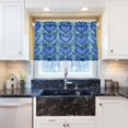 27"x24" Tier Curtains 2 Panels Blue Growing Hearts Pattern Semi Sheer ...